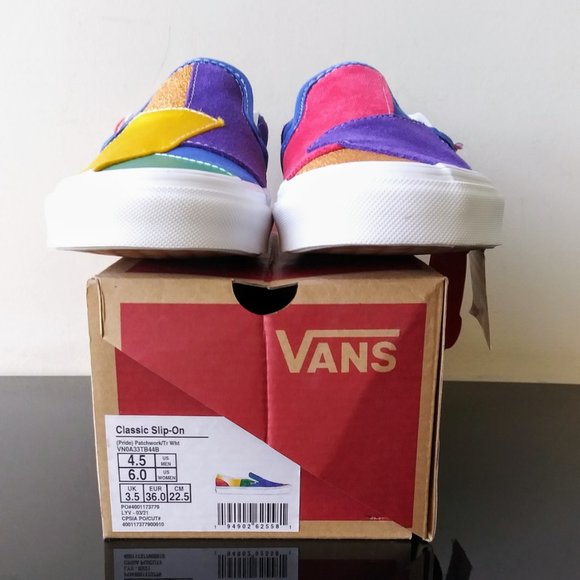 Vans | Shoes | Vans Womens Classic Slipon Pride Patchwork Sneaker ...